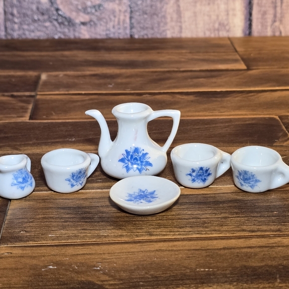 Toys | Mini Blue Floral Porcelain Tea Set 6 Pieces | Poshmark